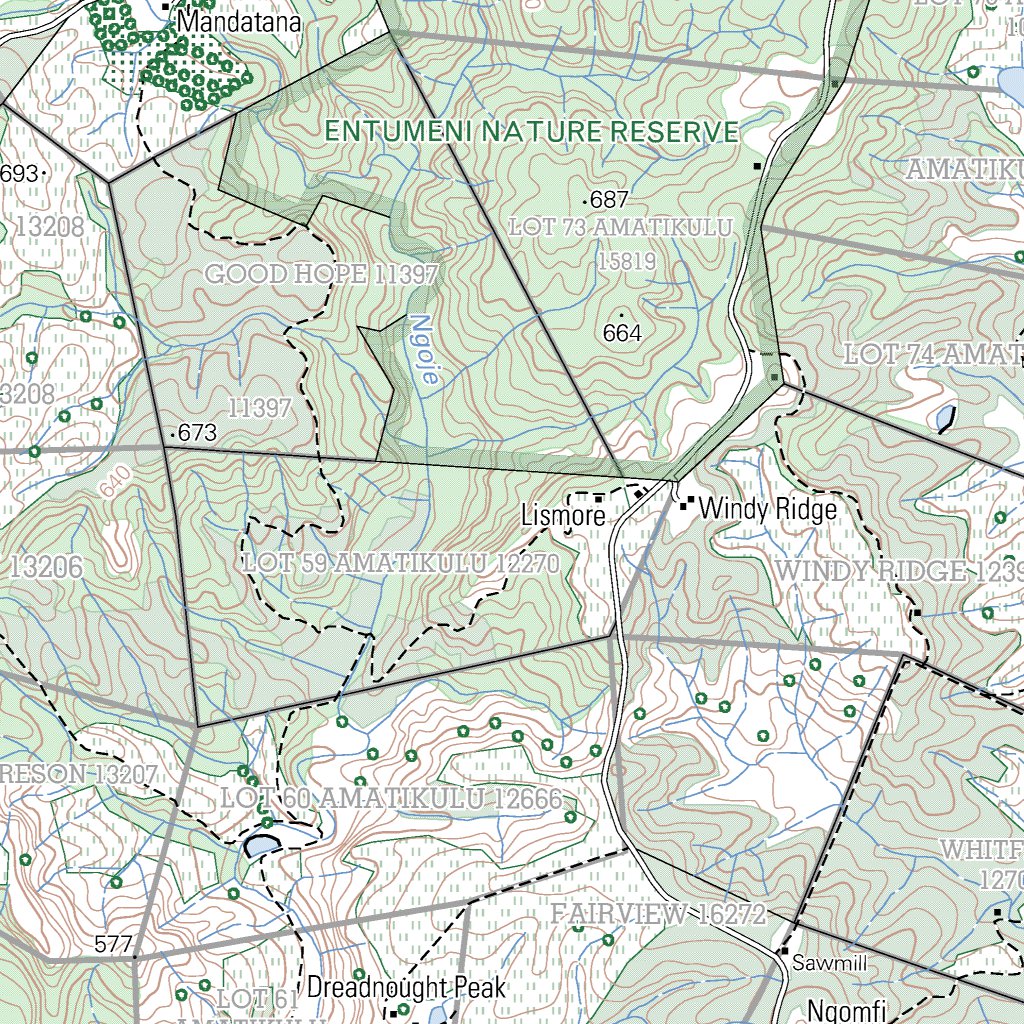 2831CD ESHOWE Map by Chief Directorate: National Geo-spatial ...