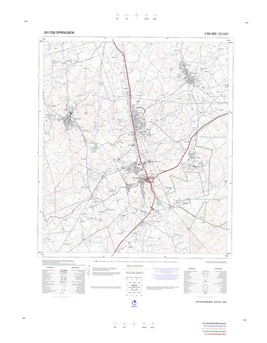 2917DB SPRINGBOK Map by Chief Directorate: National Geo-spatial ...