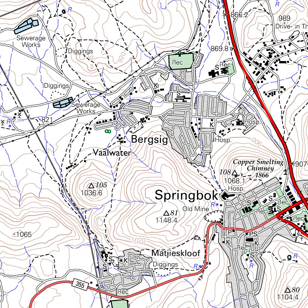 2917DB SPRINGBOK Map by Chief Directorate: National Geo-spatial ...