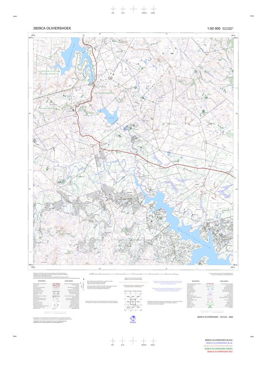 2829CA OLIVIERSHOEK Map by Chief Directorate: National Geo-spatial ...
