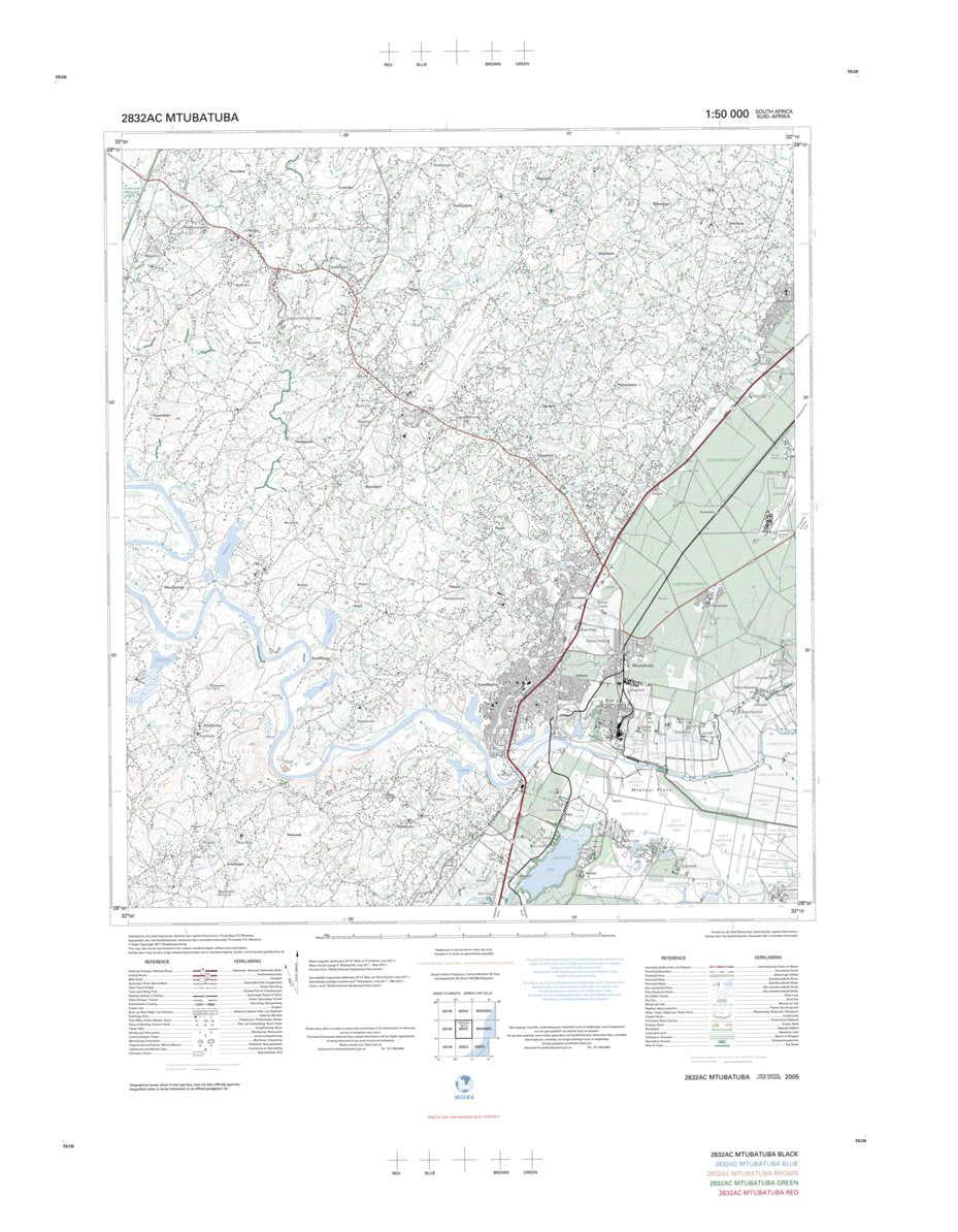 2832AC MTUBATUBA Map by Chief Directorate: National Geo-spatial ...
