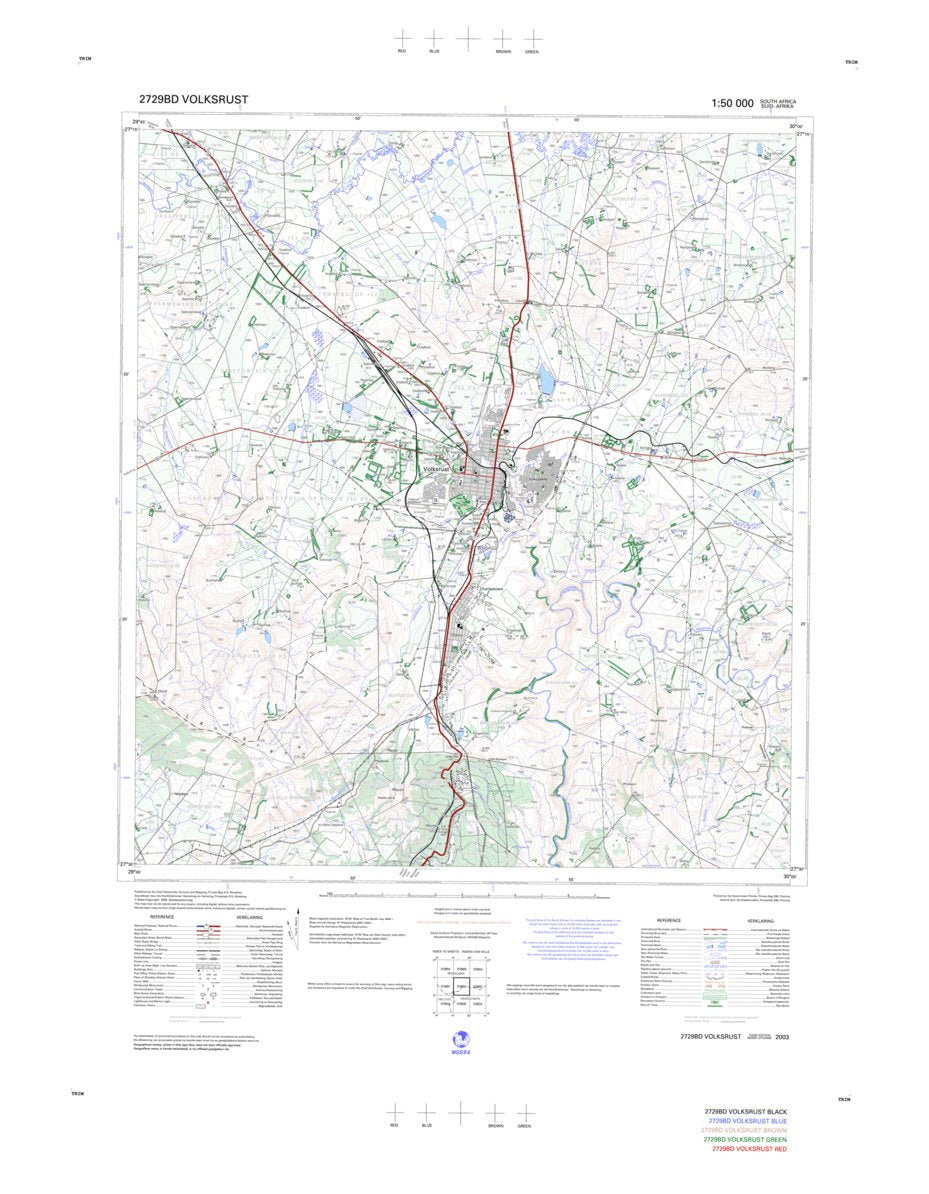 2729BD VOLKSRUST Map by Chief Directorate: National Geo-spatial ...