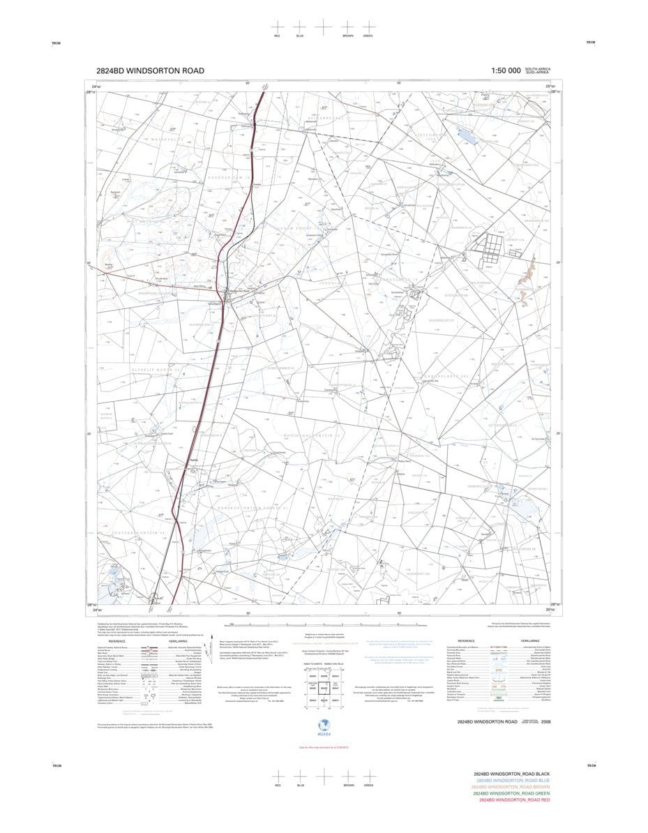 2824BD WINDSORTON ROAD Map by Chief Directorate: National Geo-spatial ...
