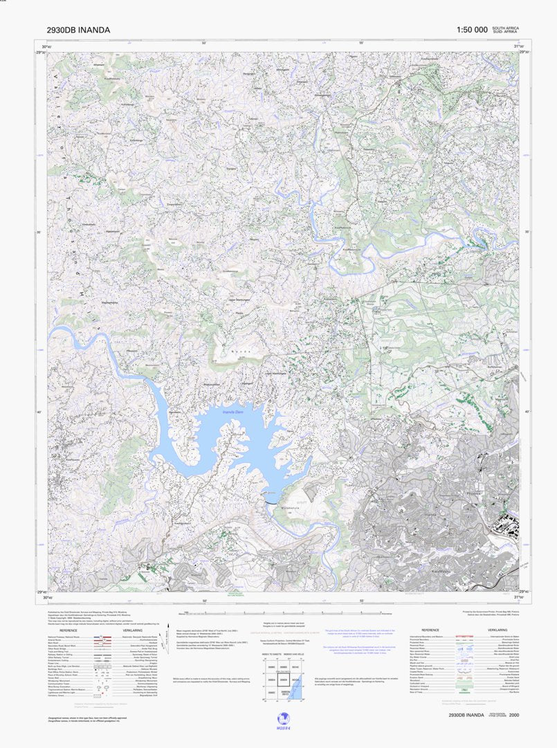 2930DB INANDA Map by Chief Directorate: National Geo-spatial ...