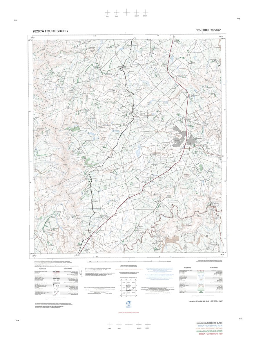 2828CA FOURIESBURG Map by Chief Directorate: National Geo-spatial ...