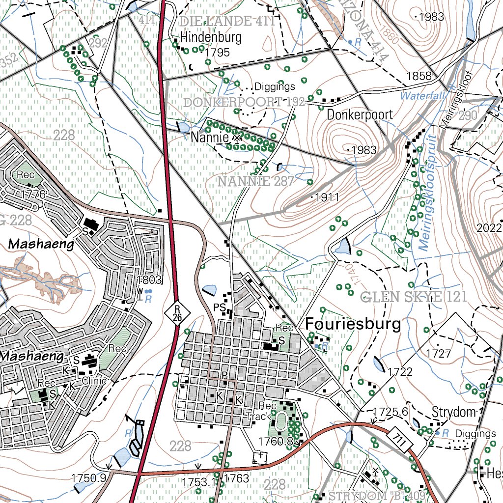 2828CA FOURIESBURG Map by Chief Directorate: National Geo-spatial ...