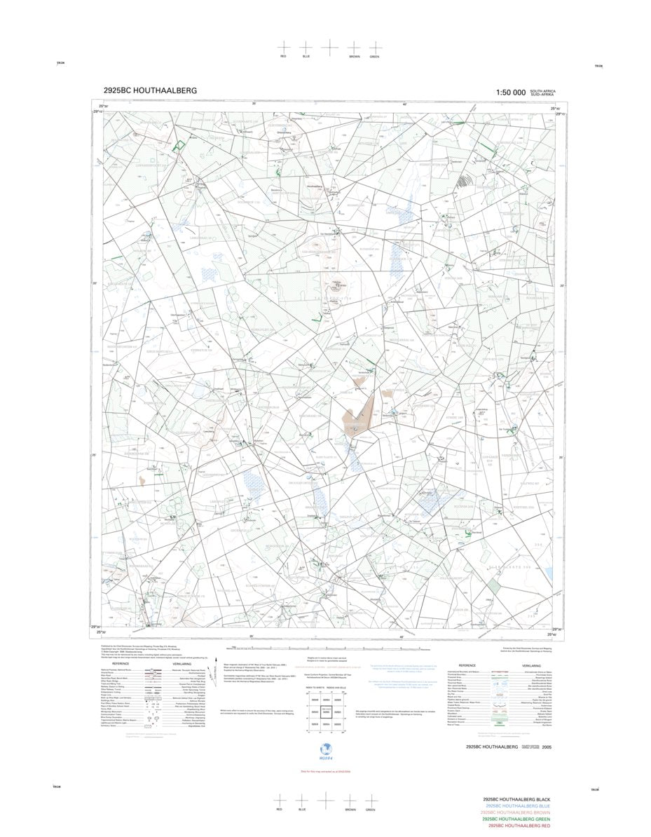 2925BC HOUTHAALBERG Map by Chief Directorate: National Geo-spatial ...