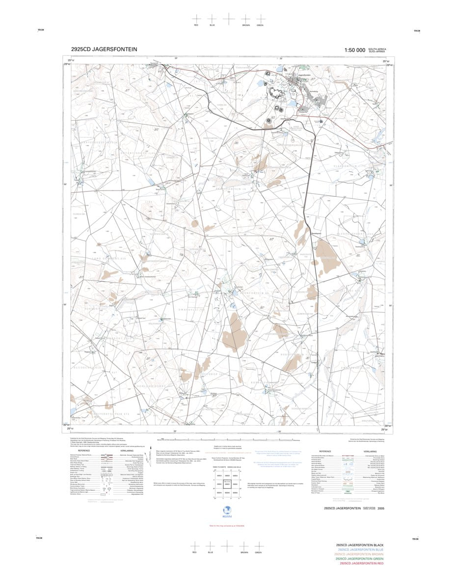 2925CD JAGERSFONTEIN Map by Chief Directorate: National Geo-spatial ...