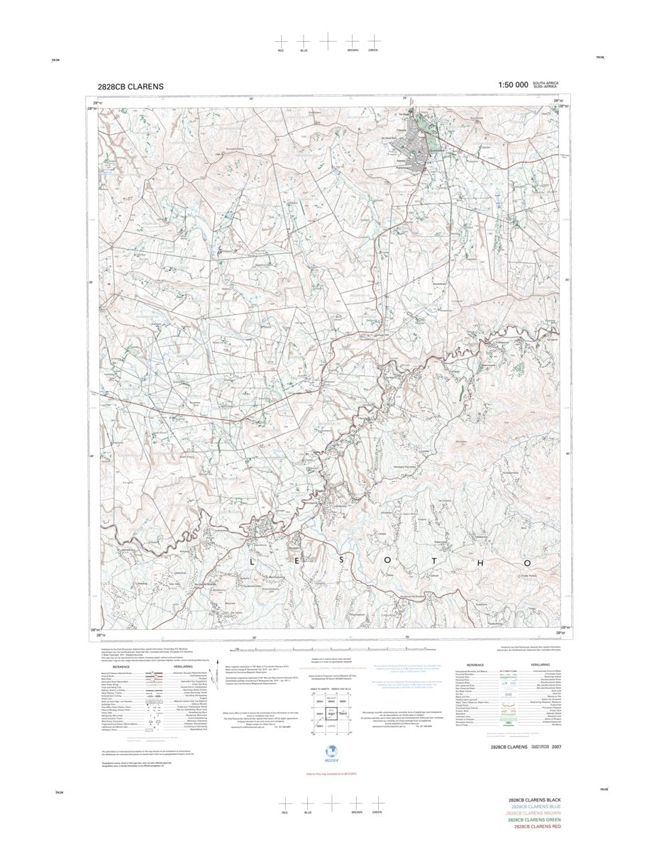 2828CB CLARENS Map by Chief Directorate: National Geo-spatial ...