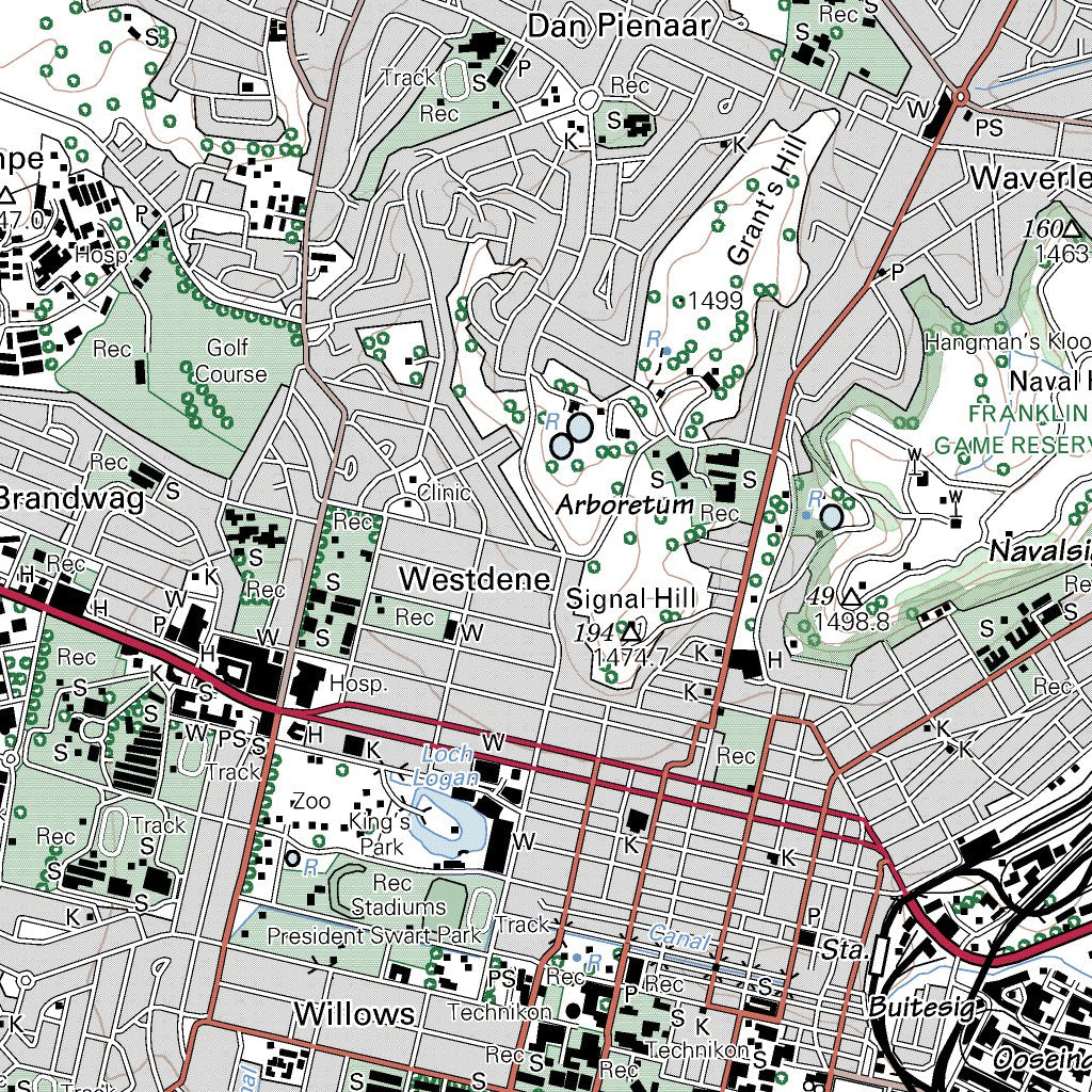 2926AA BLOEMFONTEIN Map by Chief Directorate: National Geo-spatial Information | Avenza Maps