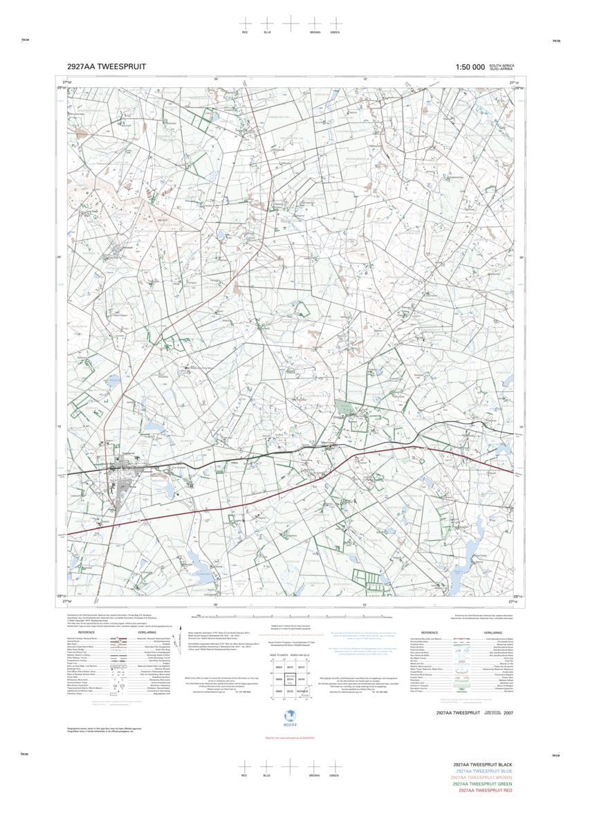 2927AA TWEESPRUIT Map by Chief Directorate: National Geo-spatial ...