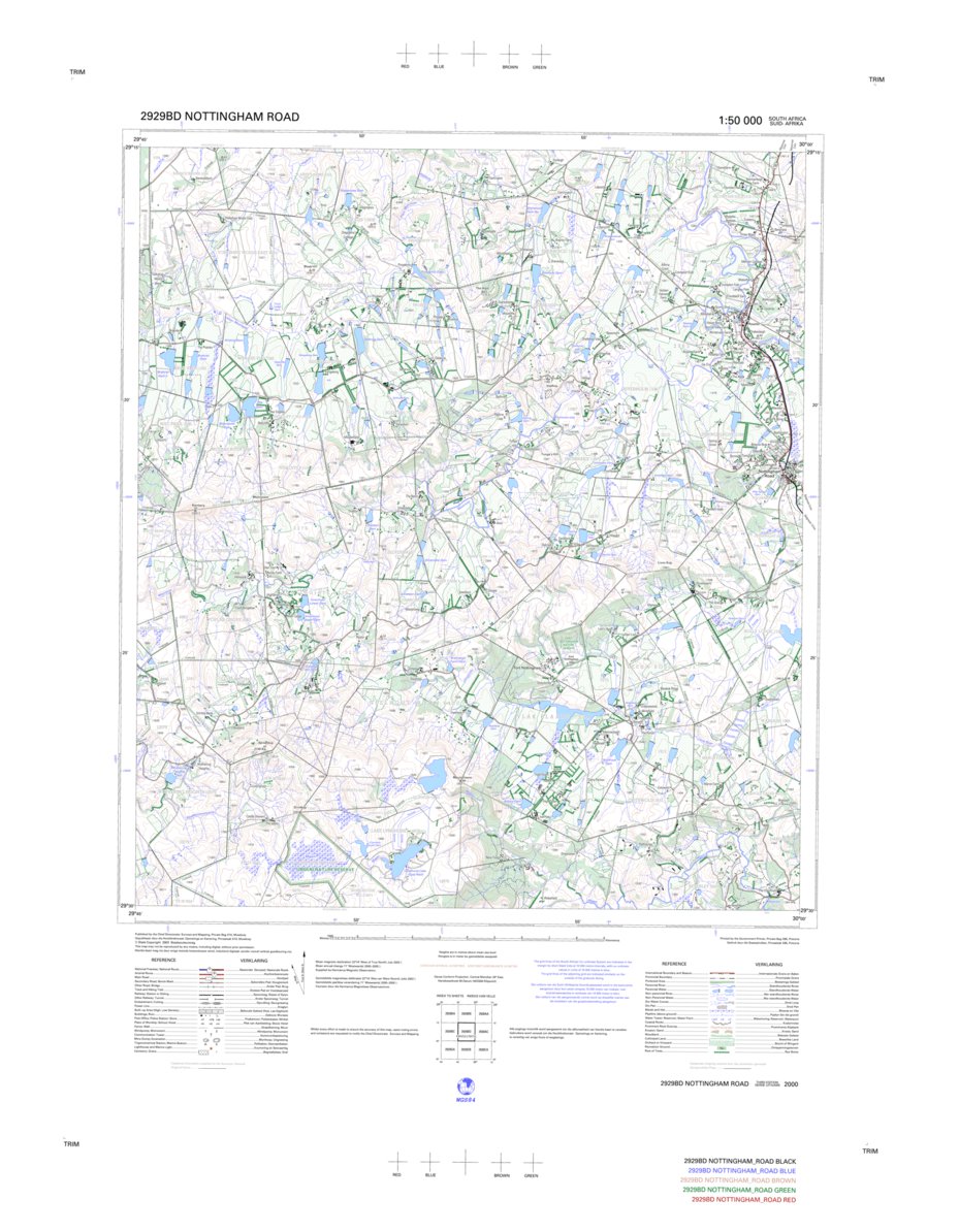 2929BD NOTTINGHAM ROAD Map by Chief Directorate: National Geo-spatial ...