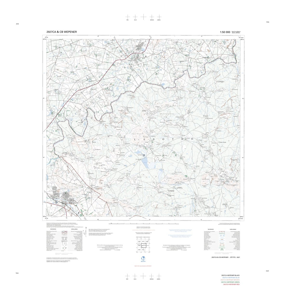 2927CA, CB WEPENER Map by Chief Directorate: National Geo-spatial ...