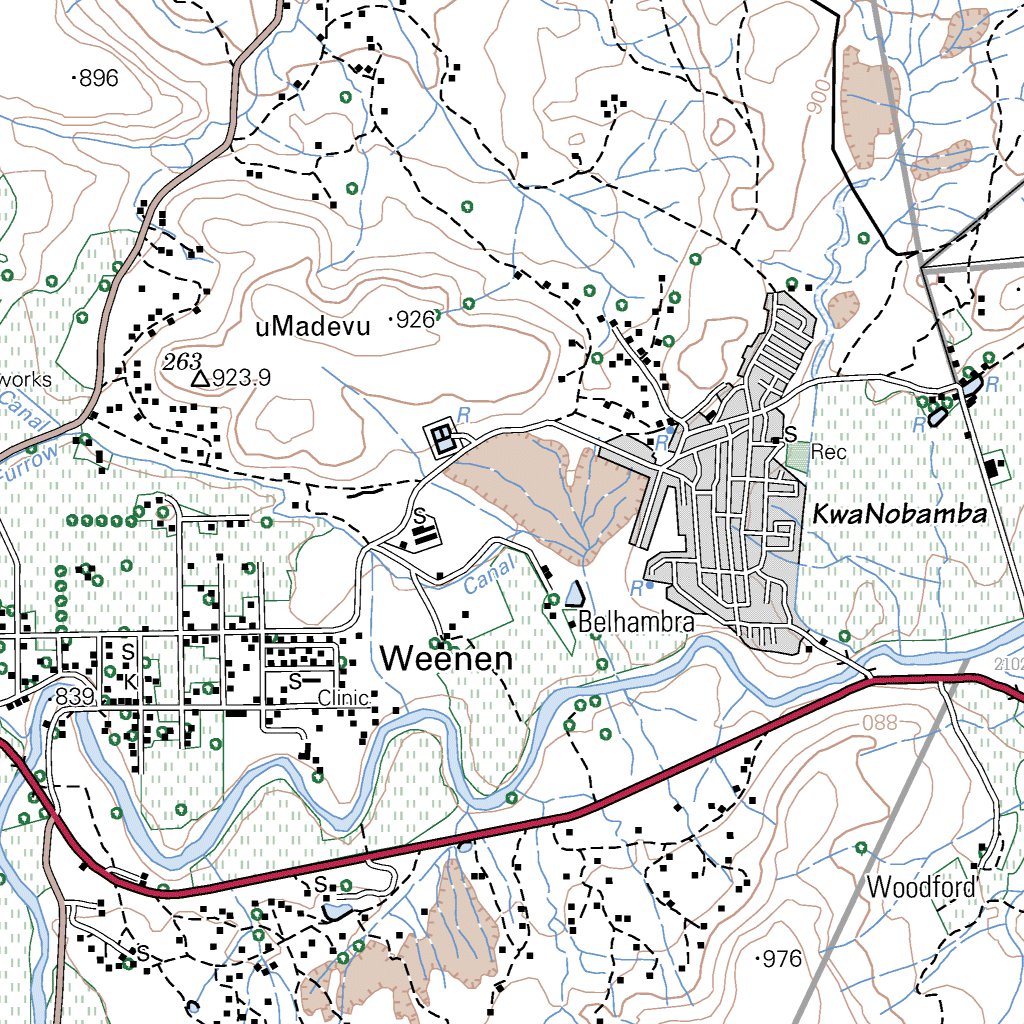 2830CC WEENEN Map by Chief Directorate: National Geo-spatial ...
