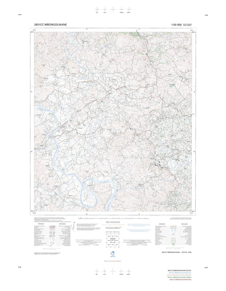 2831CC MBONGOLWANE Map by Chief Directorate: National Geo-spatial ...