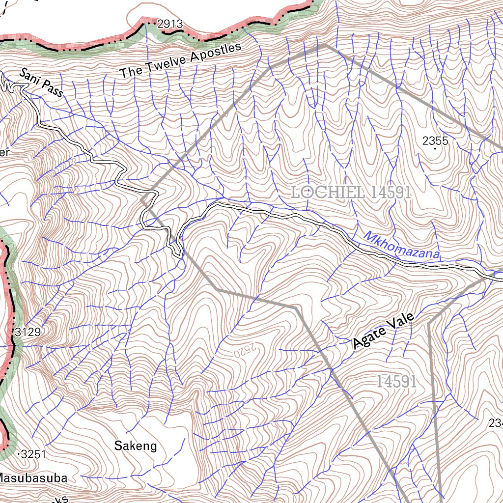 2929CB SANI PASS Map by Chief Directorate: National Geo-spatial ...