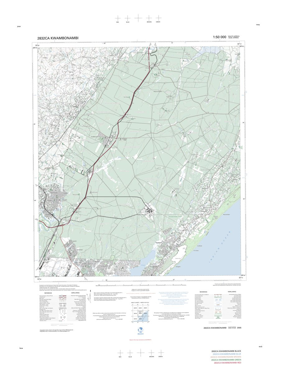 2832CA KWAMBONAMBI Map by Chief Directorate: National Geo-spatial ...