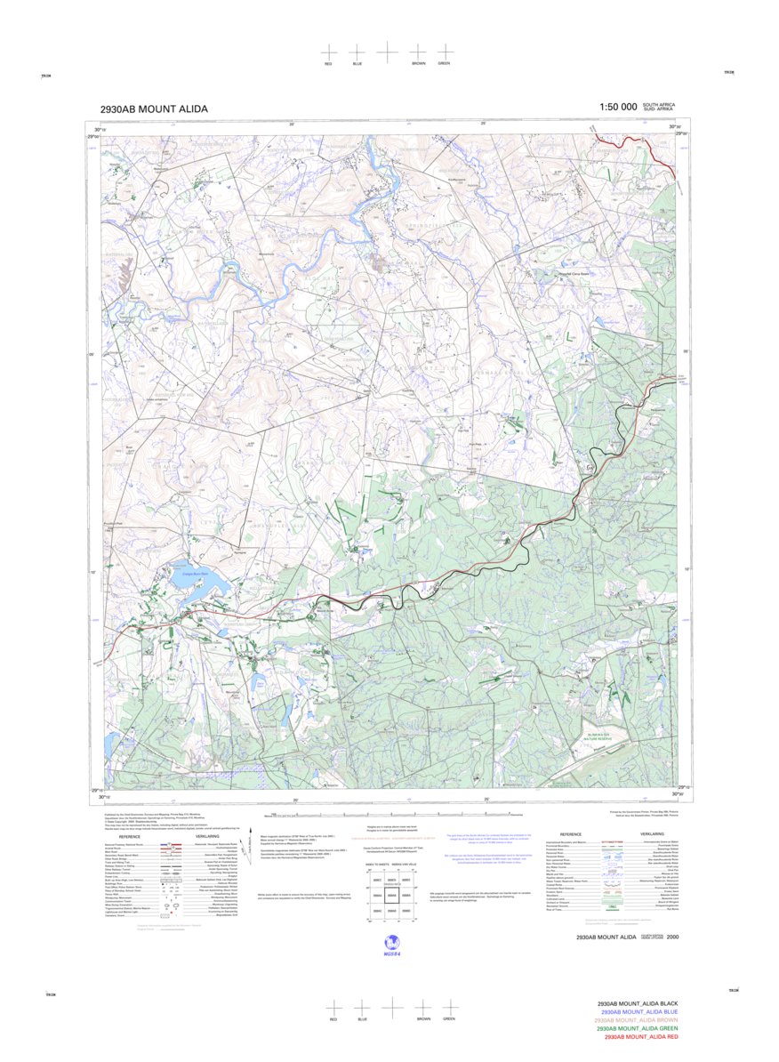 2930AB MOUNT ALIDA Map by Chief Directorate: National Geo-spatial Information | Avenza Maps