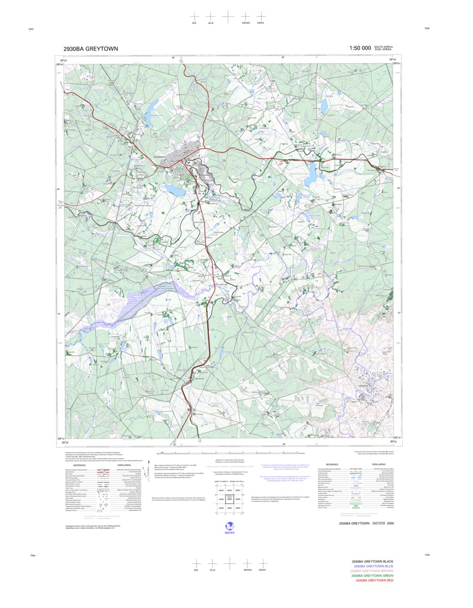 2930BA GREYTOWN Map by Chief Directorate: National Geo-spatial ...