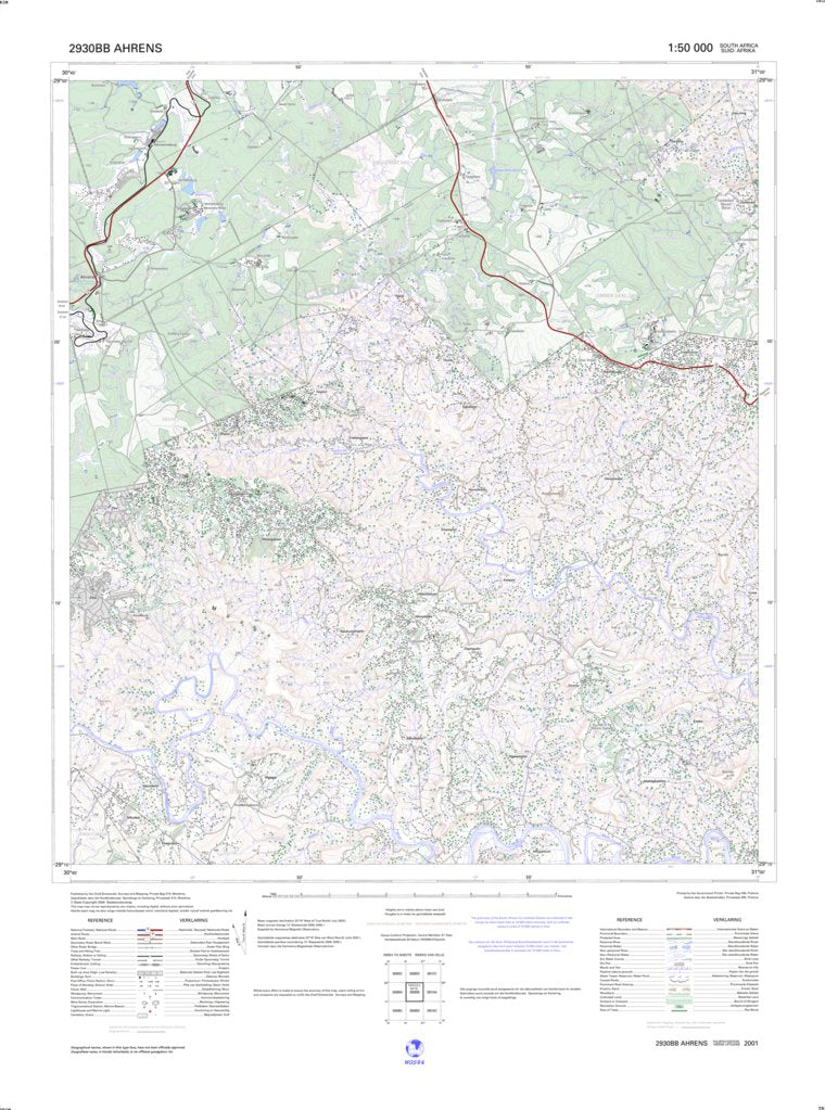 2930BB AHRENS Map by Chief Directorate: National Geo-spatial ...