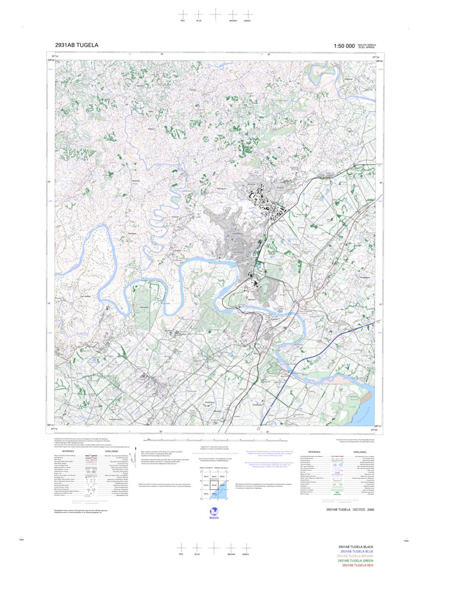 2931AB TUGELA Map by Chief Directorate: National Geo-spatial ...