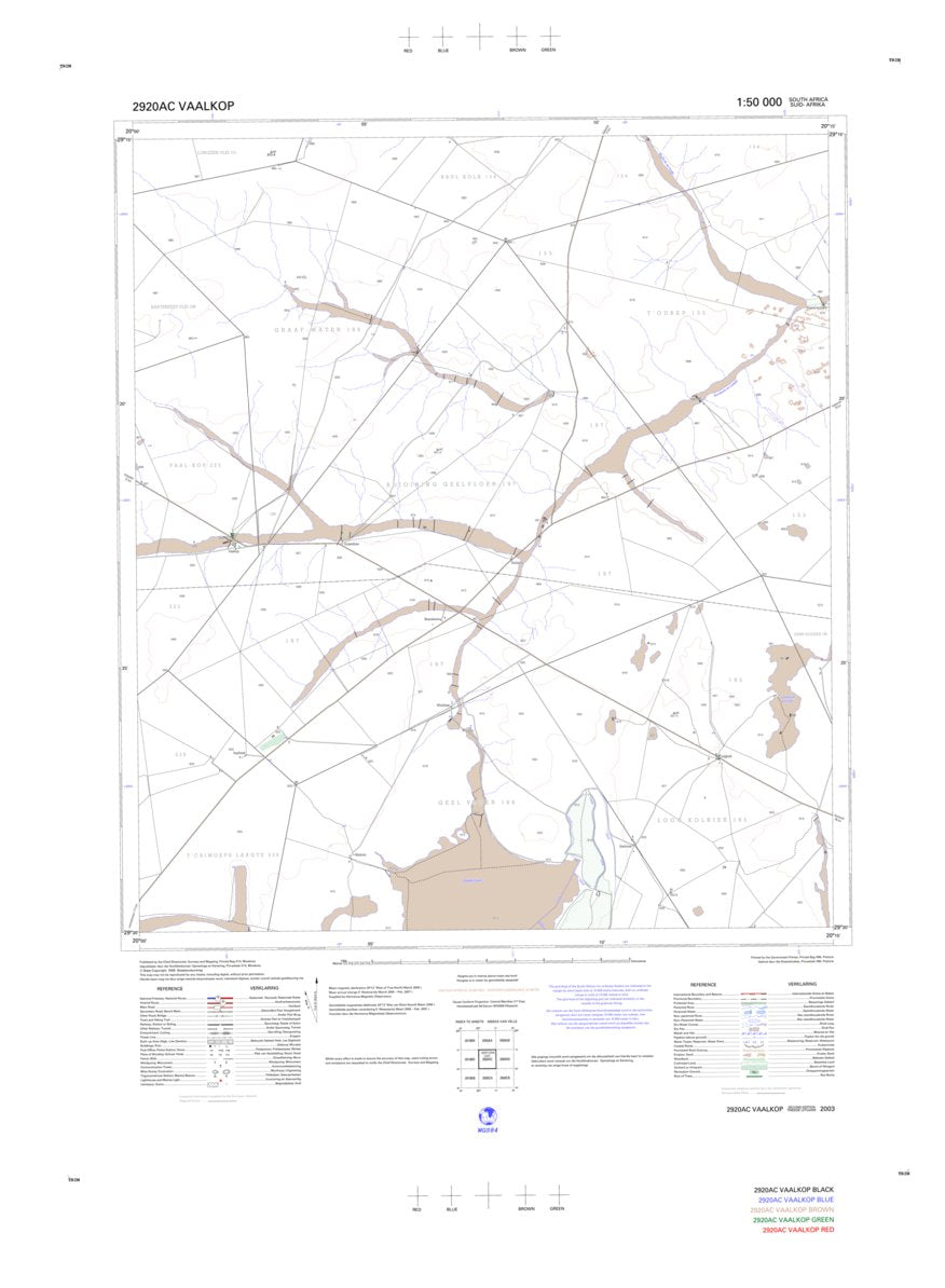 2920AC VAALKOP Map by Chief Directorate: National Geo-spatial ...