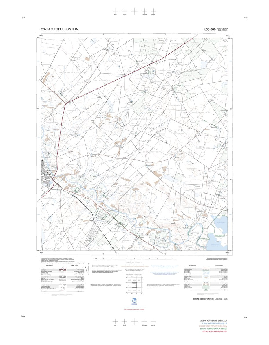 2925AC KOFFIEFONTEIN Map by Chief Directorate: National Geo-spatial ...