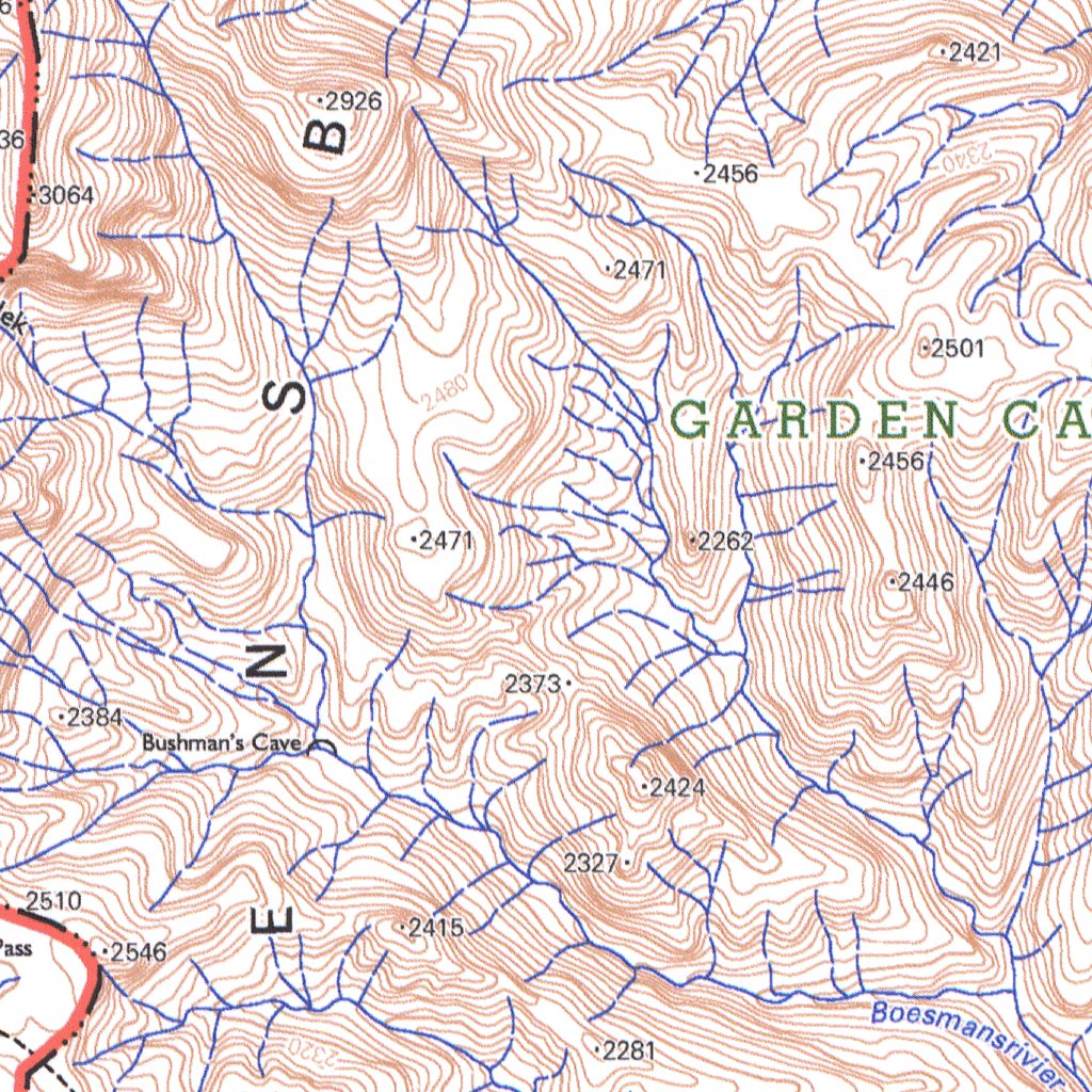 2929CC BUSHMAN'S NEK Map by Chief Directorate: National Geo-spatial ...