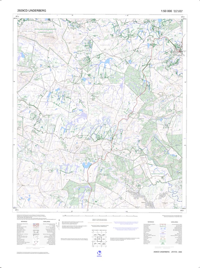 2929CD UNDERBERG Map by Chief Directorate: National Geo-spatial ...