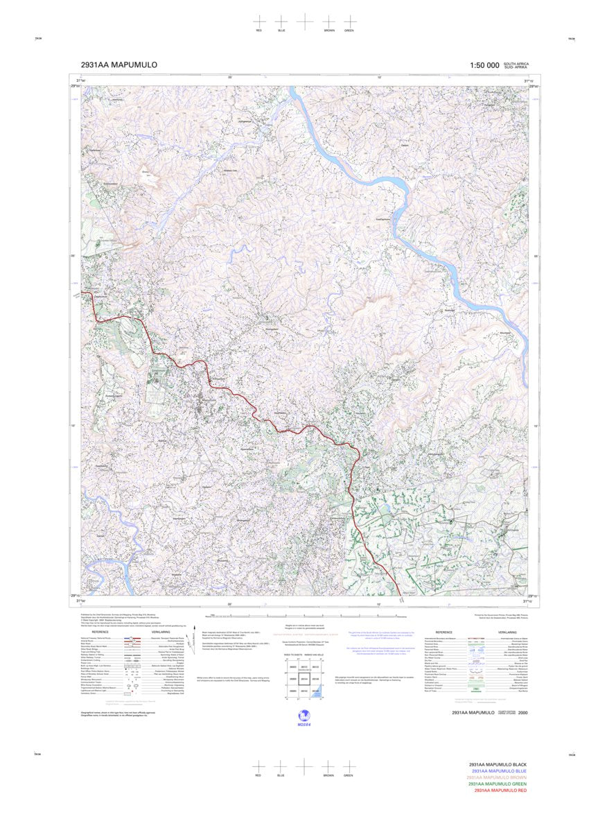 2931AA MAPUMULO Map by Chief Directorate: National Geo-spatial ...
