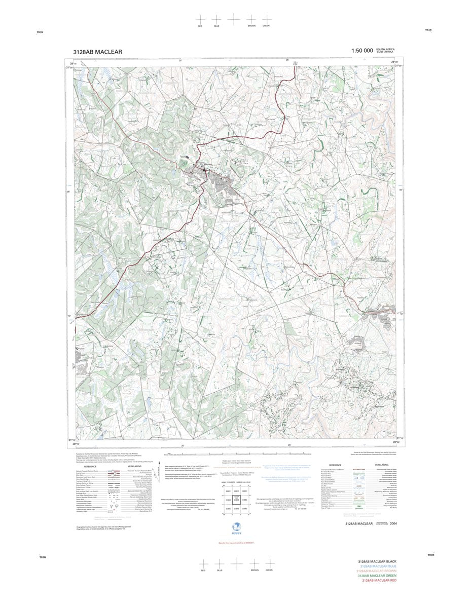3128AB MACLEAR Map by Chief Directorate: National Geo-spatial ...