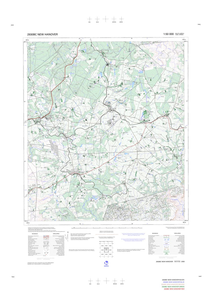 2930BC NEW HANOVER Map by Chief Directorate: National Geo-spatial ...