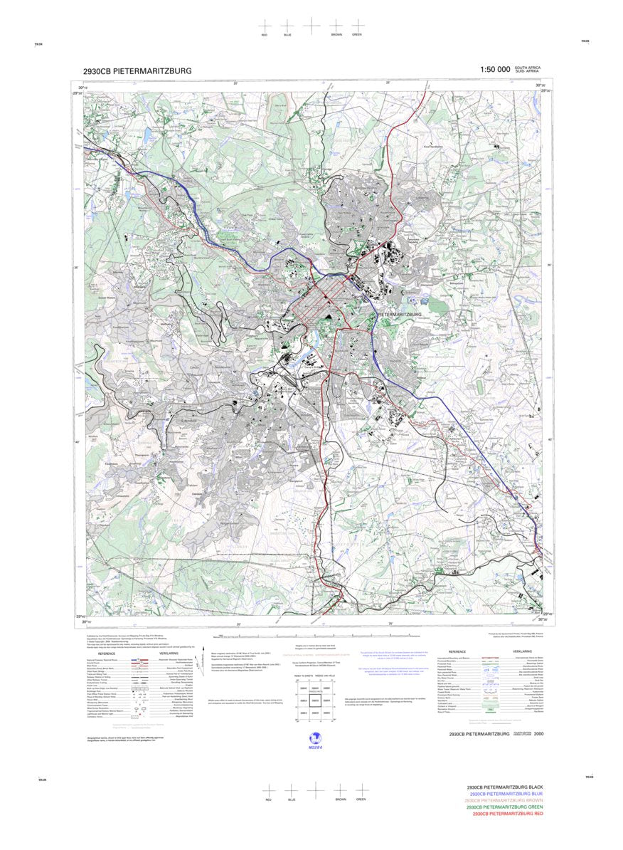 2930CB PIETERMARITZBURG Map by Chief Directorate: National Geo-spatial ...
