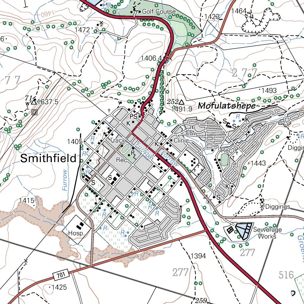 3026BA SMITHFIELD Map by Chief Directorate: National Geo-spatial ...