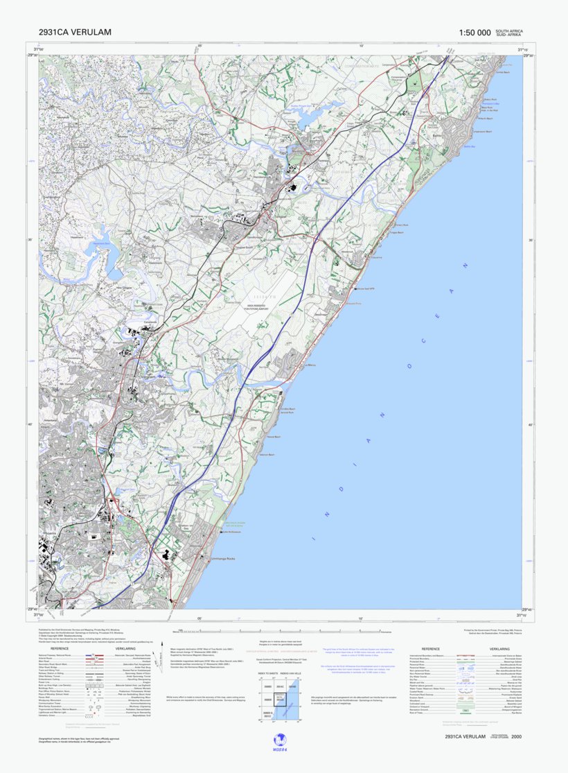 2931CA VERULAM Map by Chief Directorate: National Geo-spatial ...