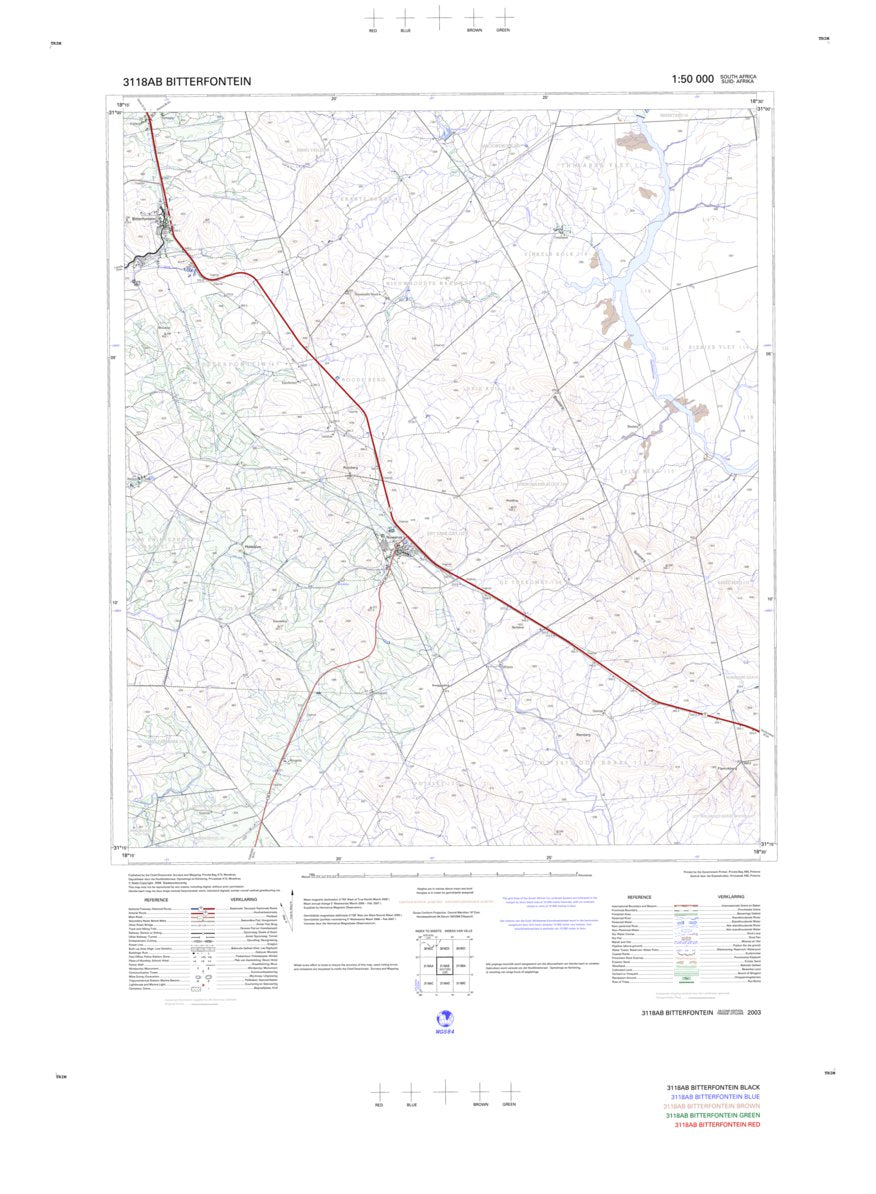 3118AB BITTERFONTEIN Map by Chief Directorate: National Geo-spatial ...