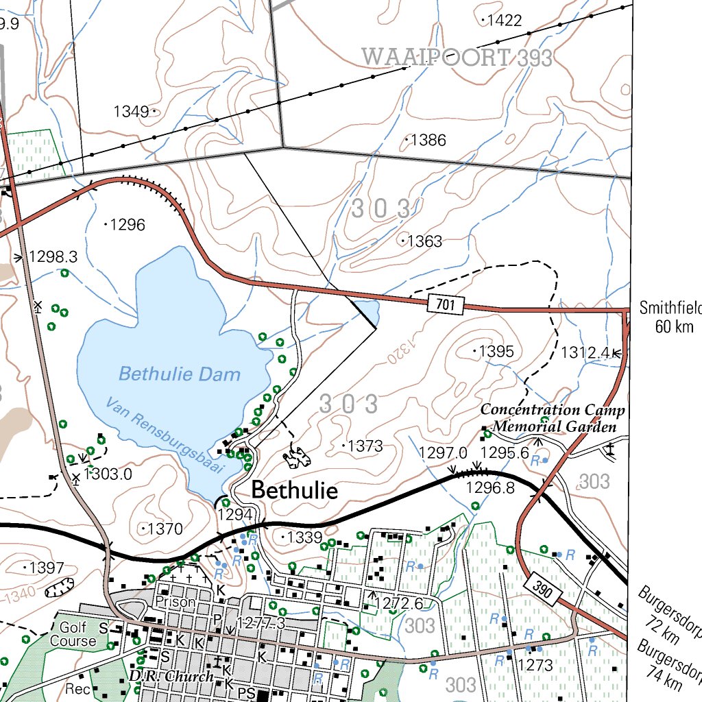 3025BD BETHULIE Map by Chief Directorate: National Geo-spatial ...