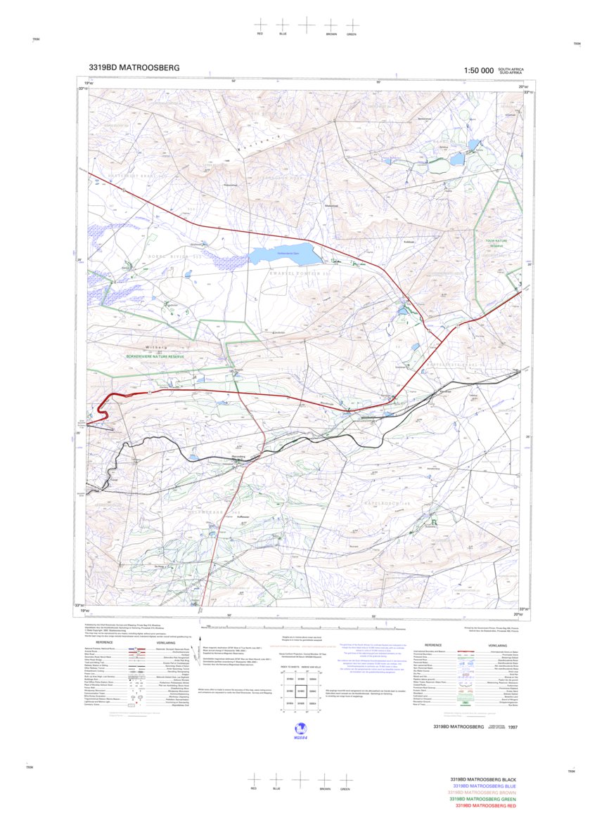 3319BD MATROOSBERG (3rd Edition) Map by Chief Directorate: National Geo ...