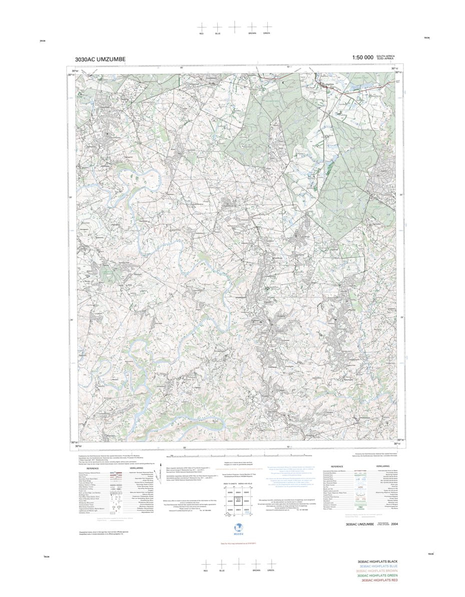 3030AC UMZUMBE Map by Chief Directorate: National Geo-spatial ...