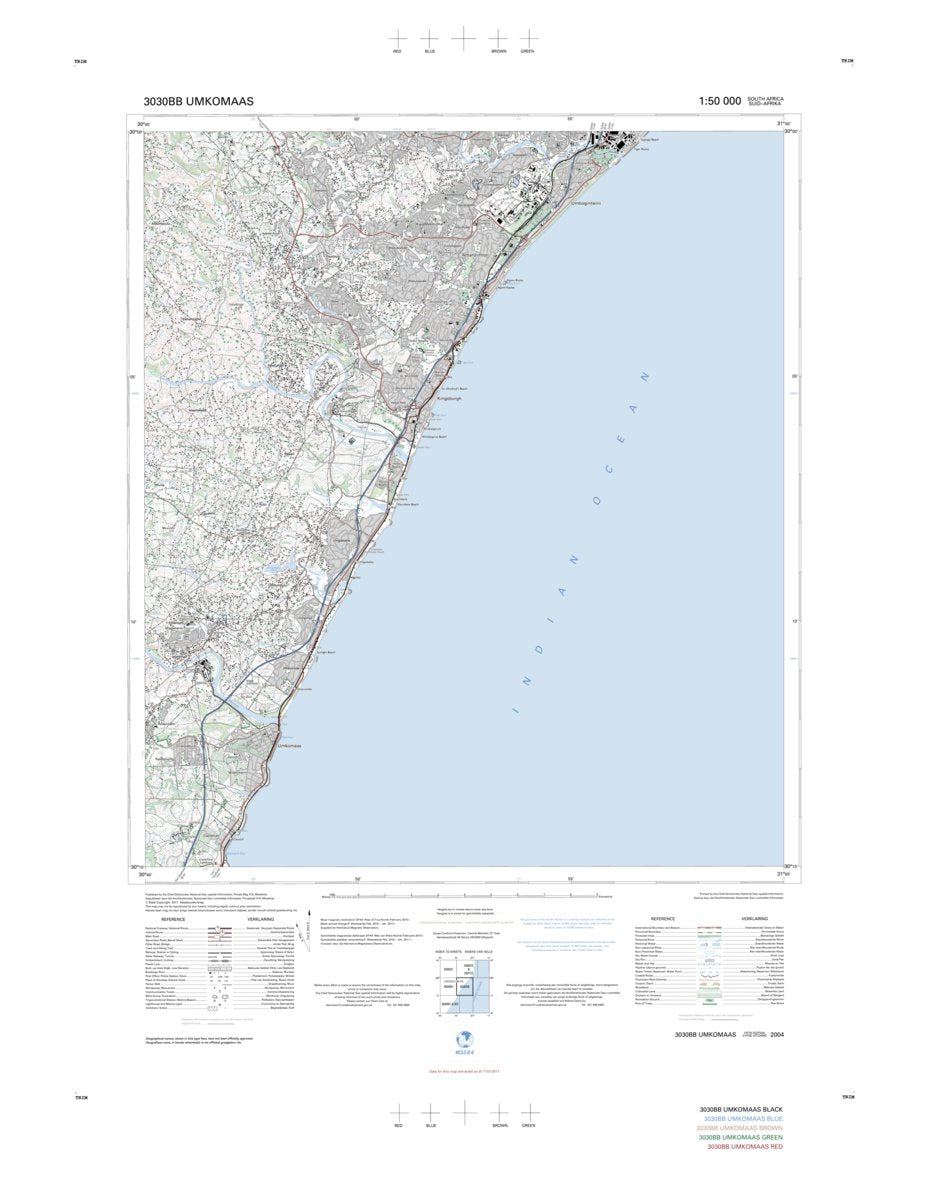 3030BB UMKOMAAS Map by Chief Directorate: National Geo-spatial ...