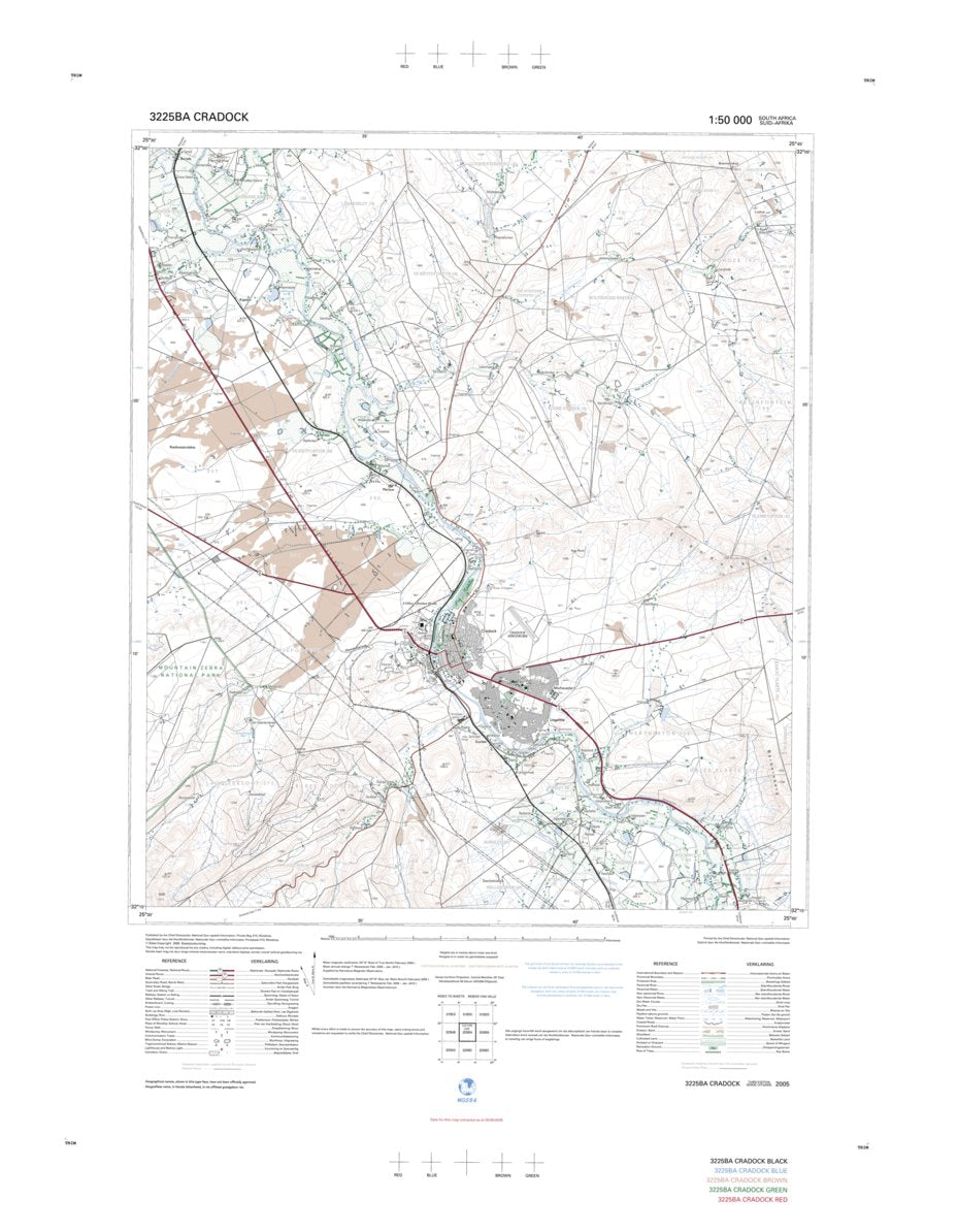 3225BA CRADOCK Map by Chief Directorate: National Geo-spatial ...