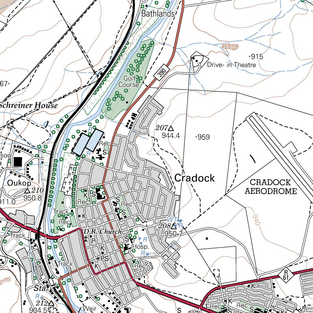3225BA CRADOCK Map by Chief Directorate: National Geo-spatial ...