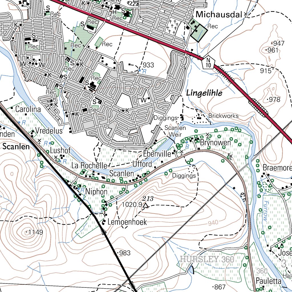 3225BA CRADOCK Map by Chief Directorate: National Geo-spatial ...