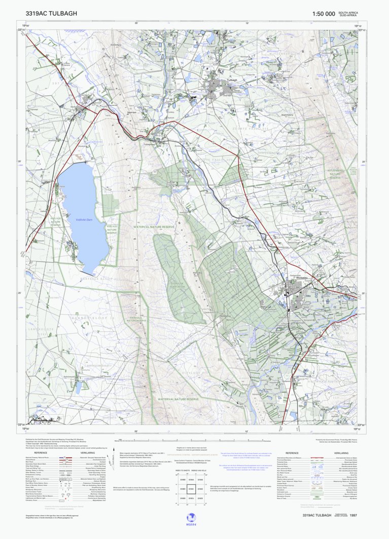 3319AC TULBAGH (3rd Edition) Map by Chief Directorate: National Geo ...