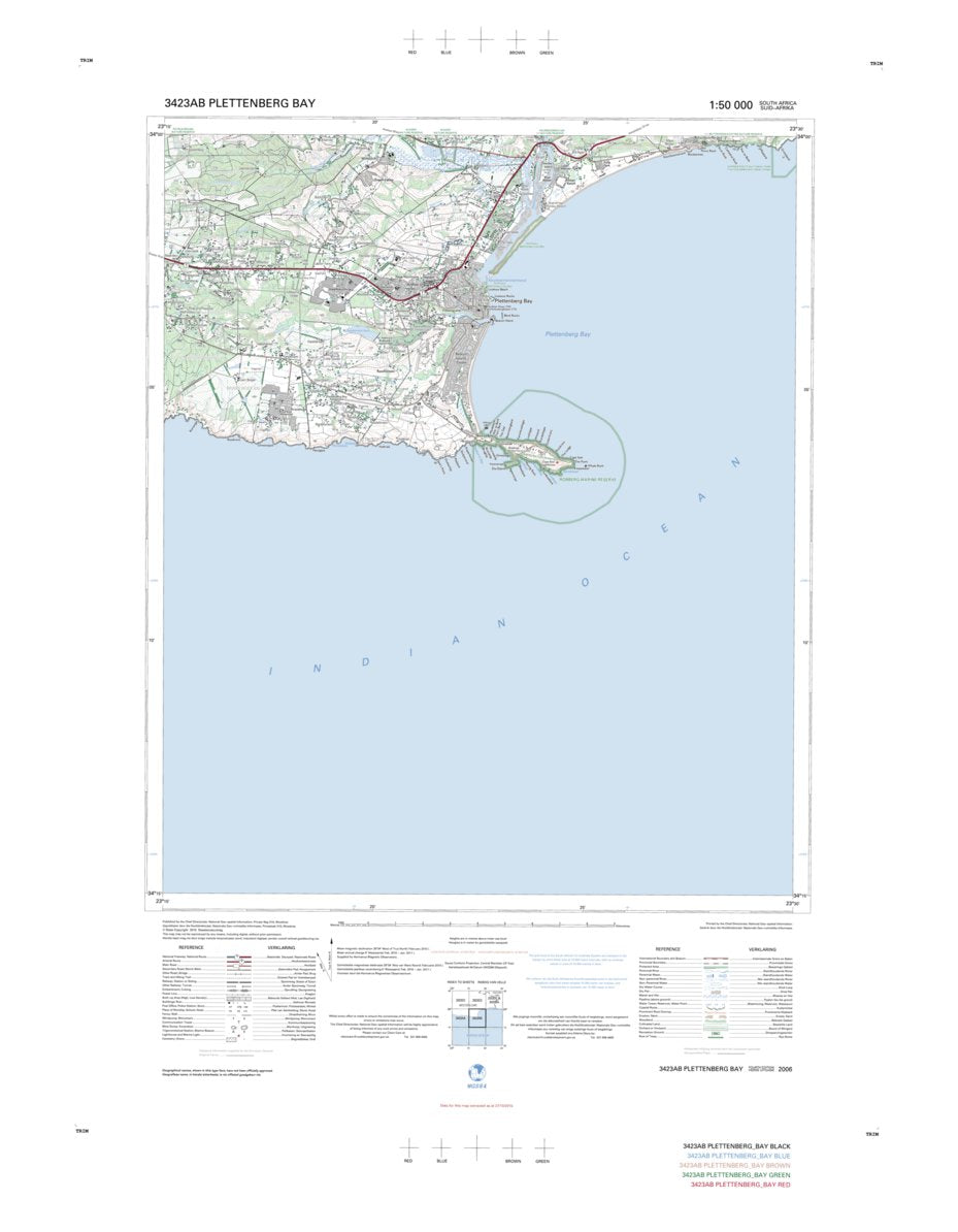 3423AB PLETTENBERG BAY Map by Chief Directorate: National Geo-spatial ...