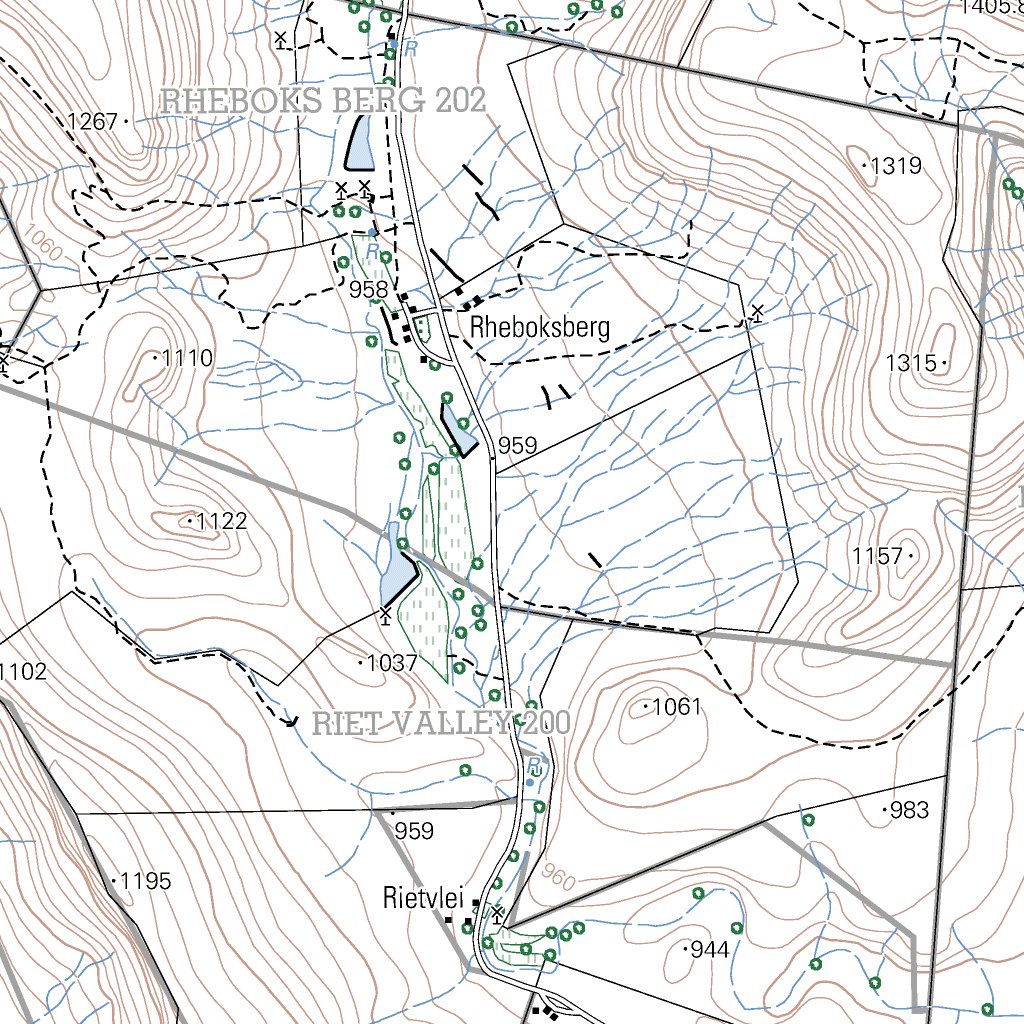 interlocking spurs drawing