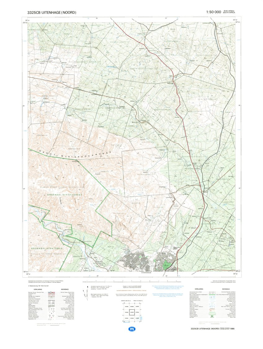 3325CB UITENHAGE (NOORD) Map by Chief Directorate: National Geo-spatial ...