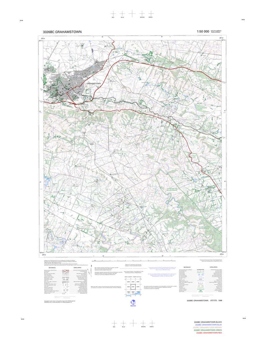 3326BC GRAHAMSTOWN (3rd Edition) Map by Chief Directorate: National Geo ...