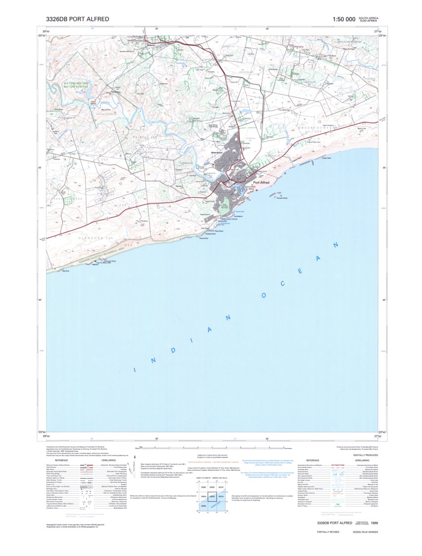 3326DB PORT ALFRED Map by Chief Directorate: National Geo-spatial ...