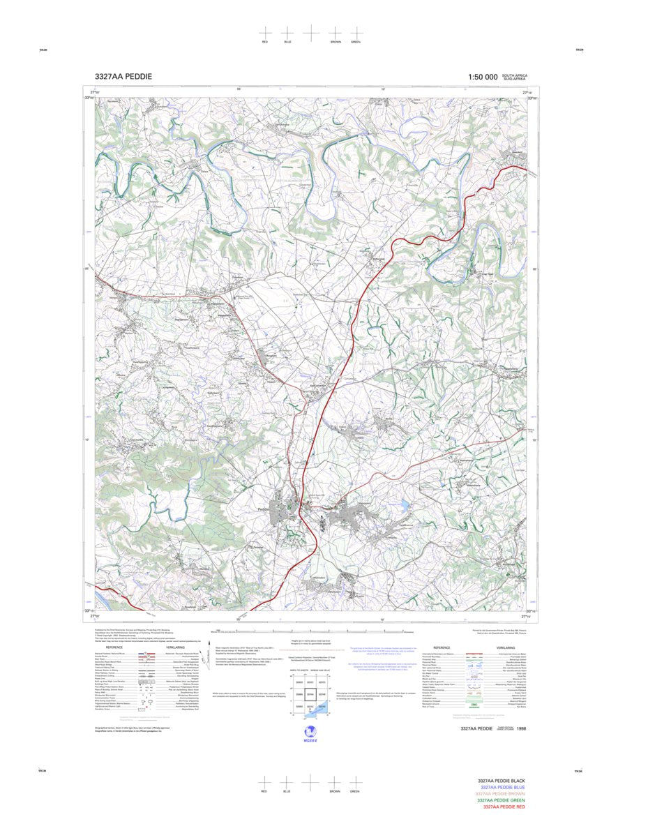 3327AA PEDDIE (3rd Edition) Map by Chief Directorate: National Geo ...